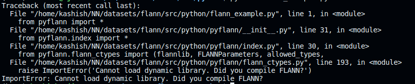 ImportError: Cannot load dynamic library. Did you compile FLANN? · Issue #296 · flann-lib/flann ...