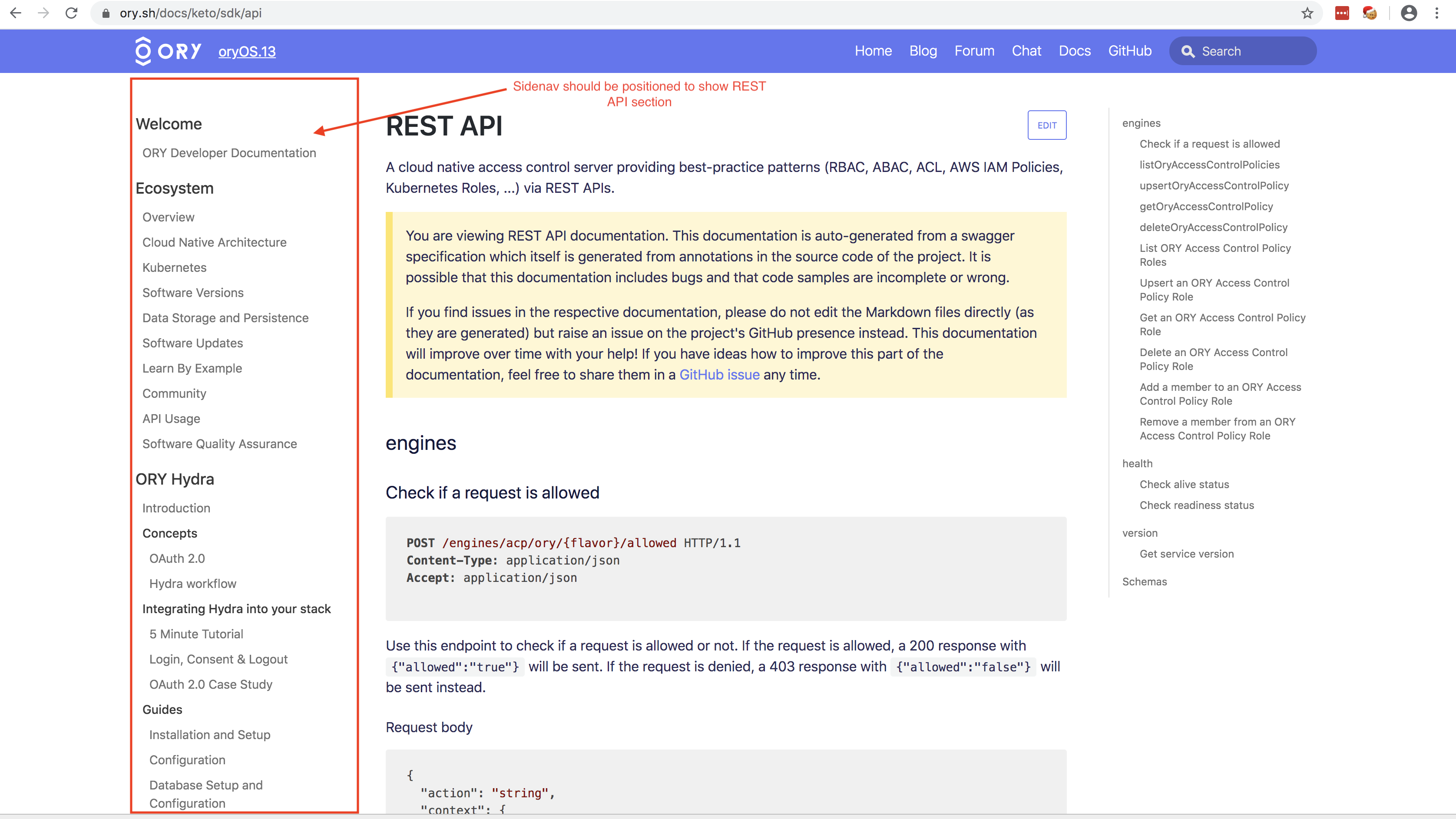 Side nav scrolls back to top when a link is clicked · Issue #237 · ory/docs · GitHub