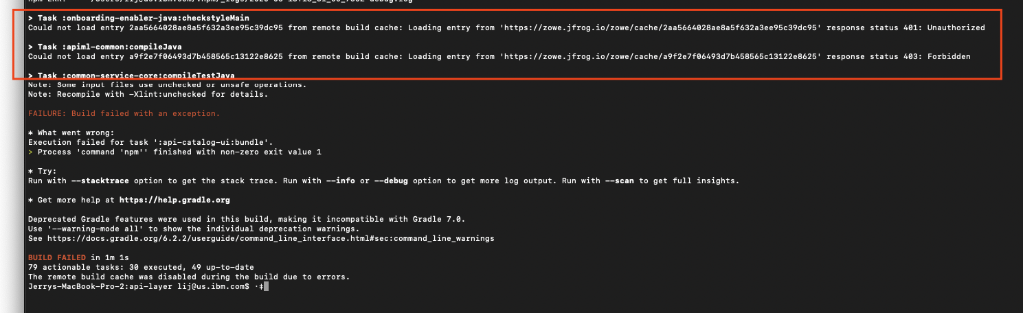 Gradle Build Is Failing · Issue 712 · Zowe Api Layer · Github