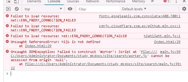 after mkdocs build，can't use serach function · Issue #2470 · mkdocs/mkdocs · GitHub
