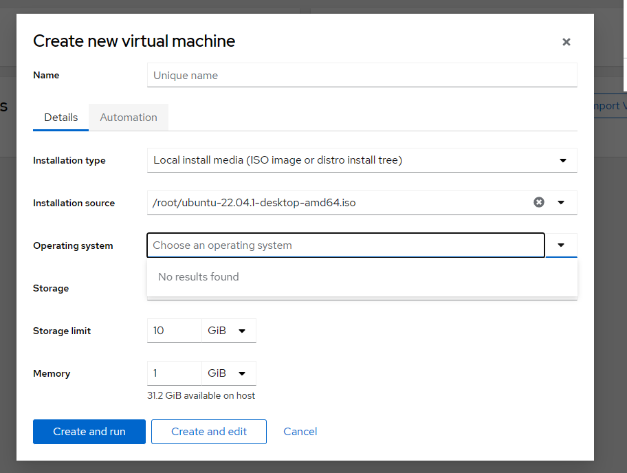 machines: Operating System Dropdown List empty (fedora server 37) · Issue #18776 · cockpit ...