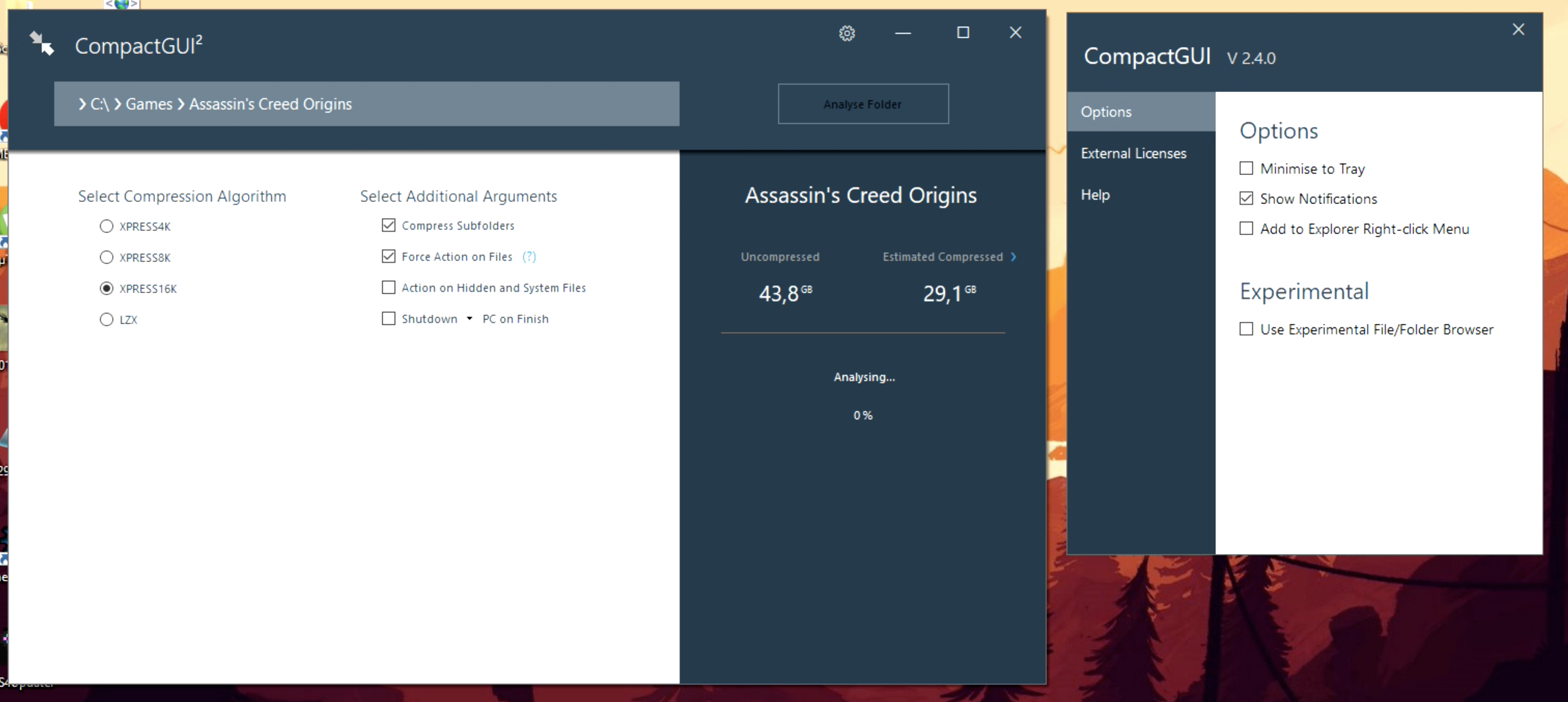 Stuck on Analysing : 0%... · Issue #156 · IridiumIO/CompactGUI · GitHub