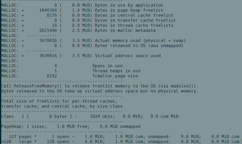 heap profile is empty even though I use HeapProfileStart() and GetHeapProfile() to get full info ...