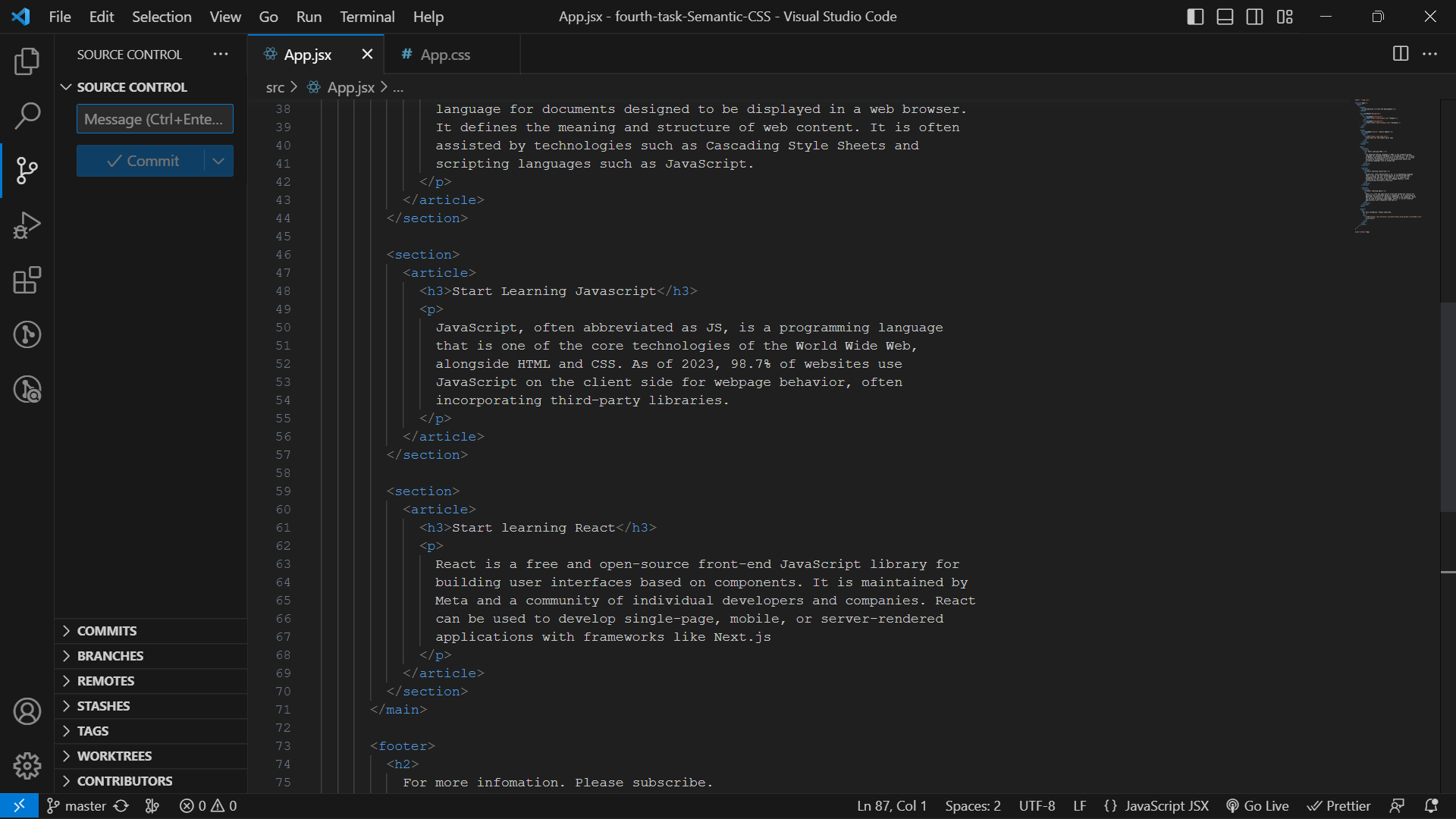 Task 4: JSX Semantics · Issue #4 · yogeshtakeo/BFD36_files · GitHub