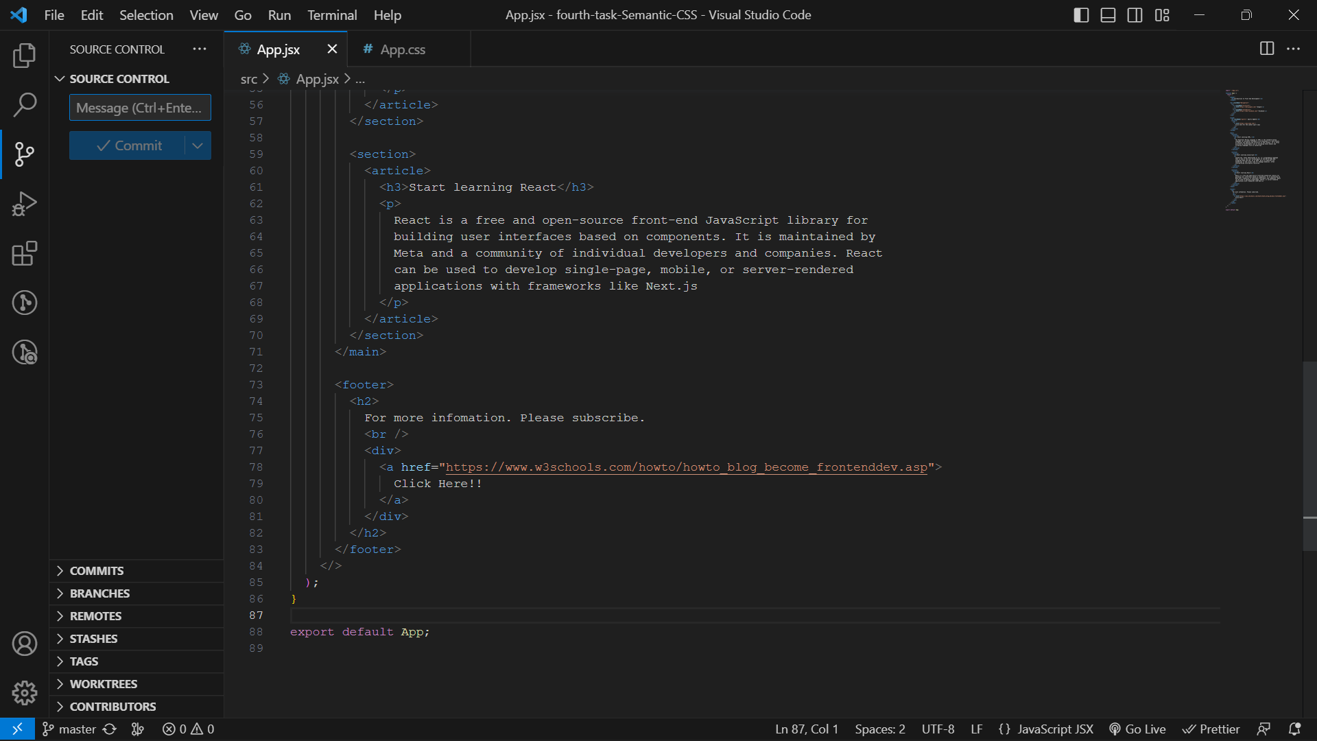 Task 4: JSX Semantics · Issue #4 · yogeshtakeo/BFD36_files · GitHub