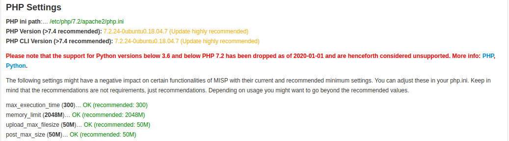 Issues with MISP installation on Ubuntu 18.04 LTS - misp-modules (PyMISP [rest_api], Google ...