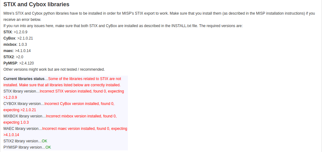 Issues with MISP installation on Ubuntu 18.04 LTS - misp-modules (PyMISP [rest_api], Google ...