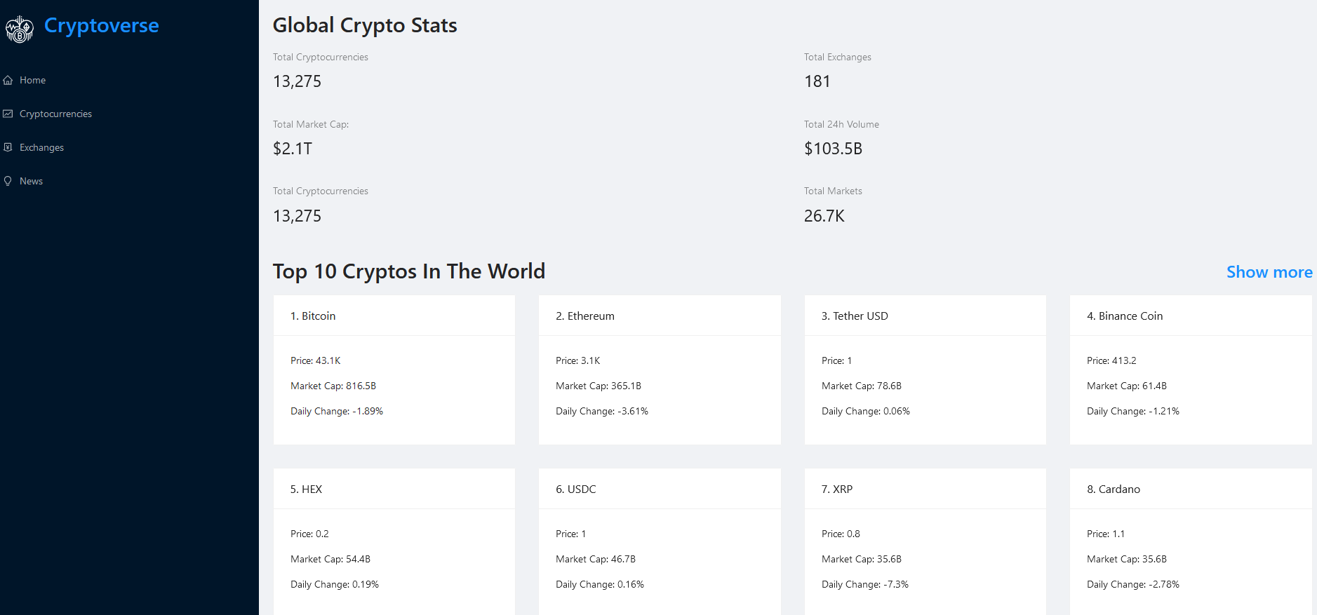 GitHub - nixvigilia/react-crypto: Referenced price-tracking website app for cryptoassets, built ...