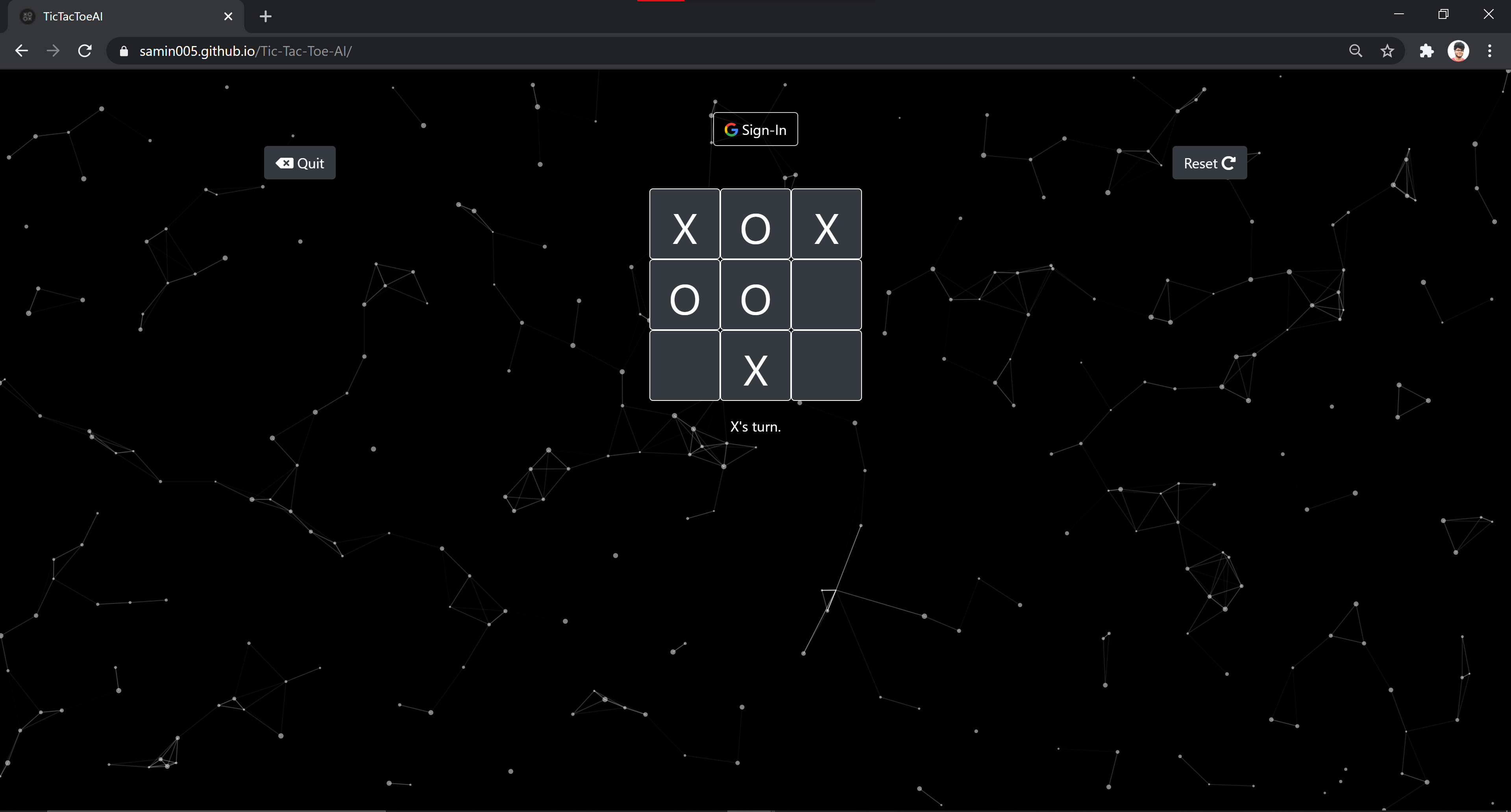 GitHub - Samin005/Tic-Tac-Toe-AI: A web-based tic tac toe game that ...