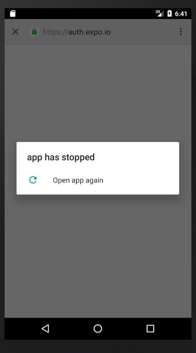 AuthSession doesn't redirect back to Android standalone app SDK 27 · Issue #1703 · expo/expo ...