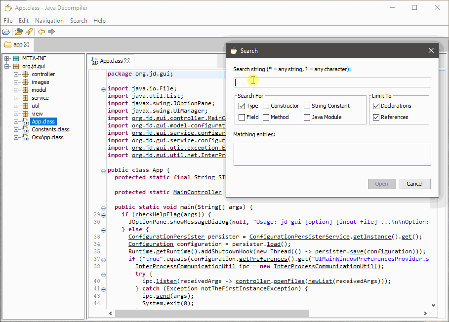 Search Function Not Working Correctly Issue 250 Java decompiler jd 