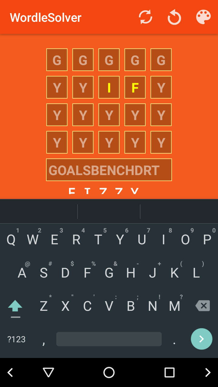 Recommnad a better GUI · Issue #1 · billthefarmer/wordlesolver · GitHub