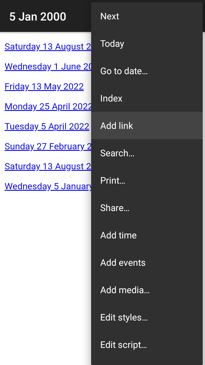 Link creator for the index page · Issue #194 · billthefarmer/diary · GitHub
