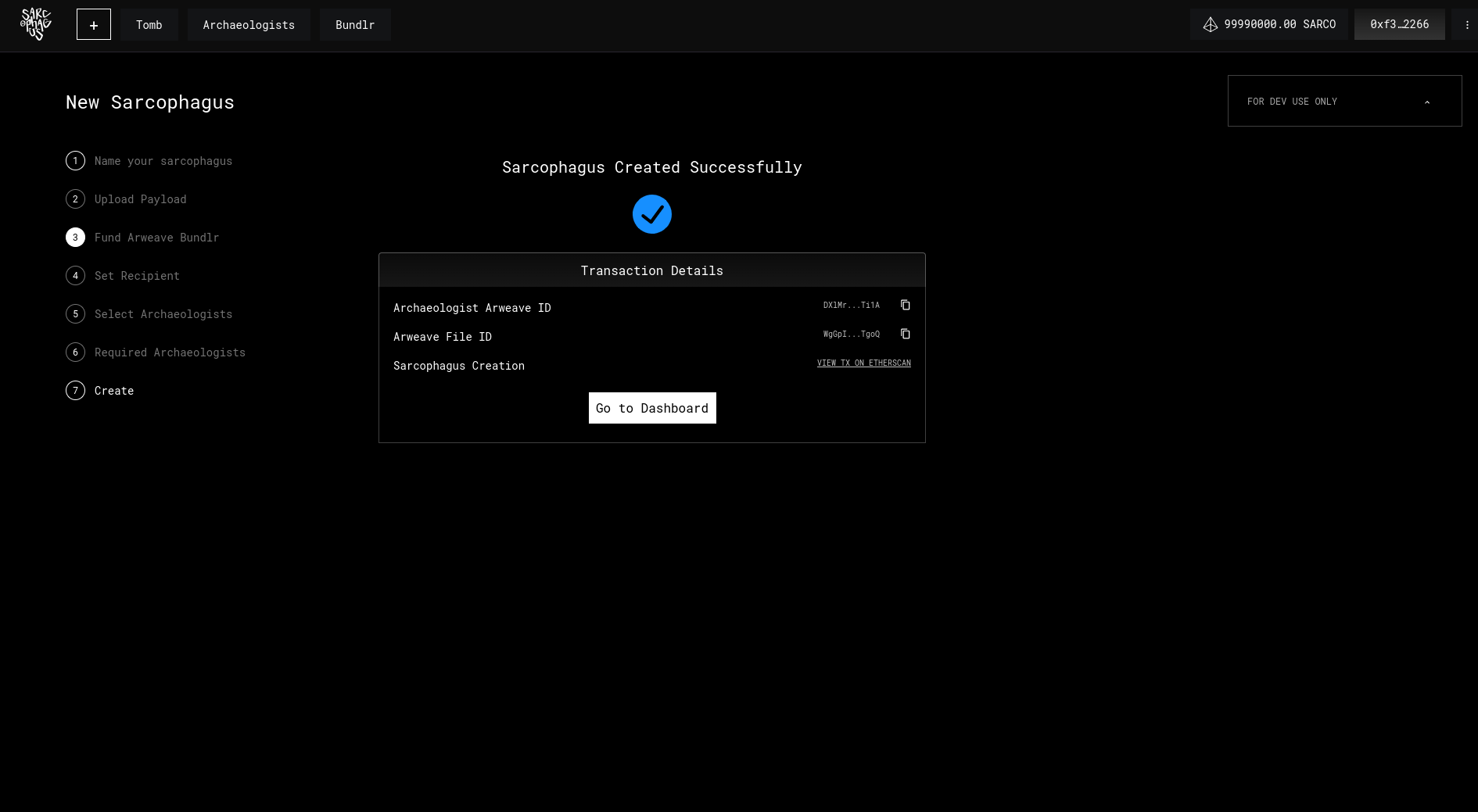 Move sarcophagus created component to it's own page · Issue #220 · sarcophagus-org/sarcophagus ...