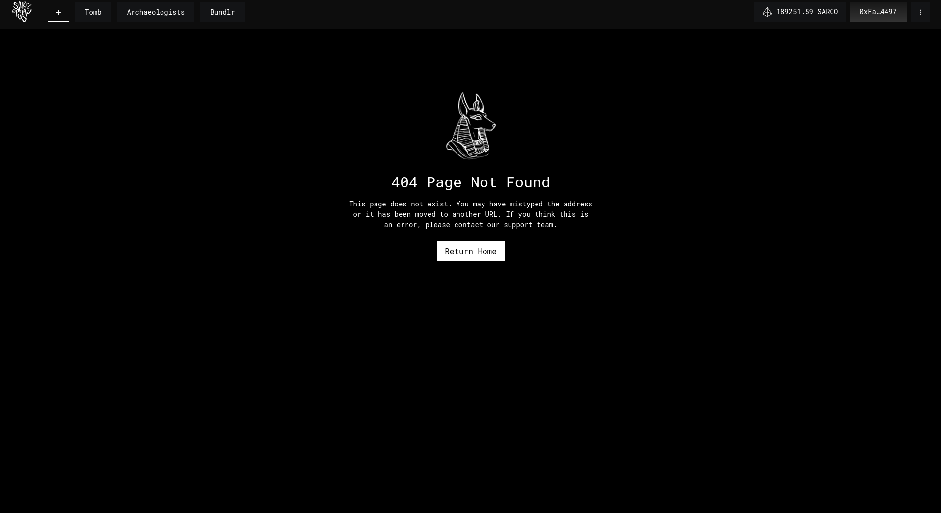 225 style 404 page by knoll3 · Pull Request #226 · sarcophagus-org/sarcophagus-v2-app · GitHub