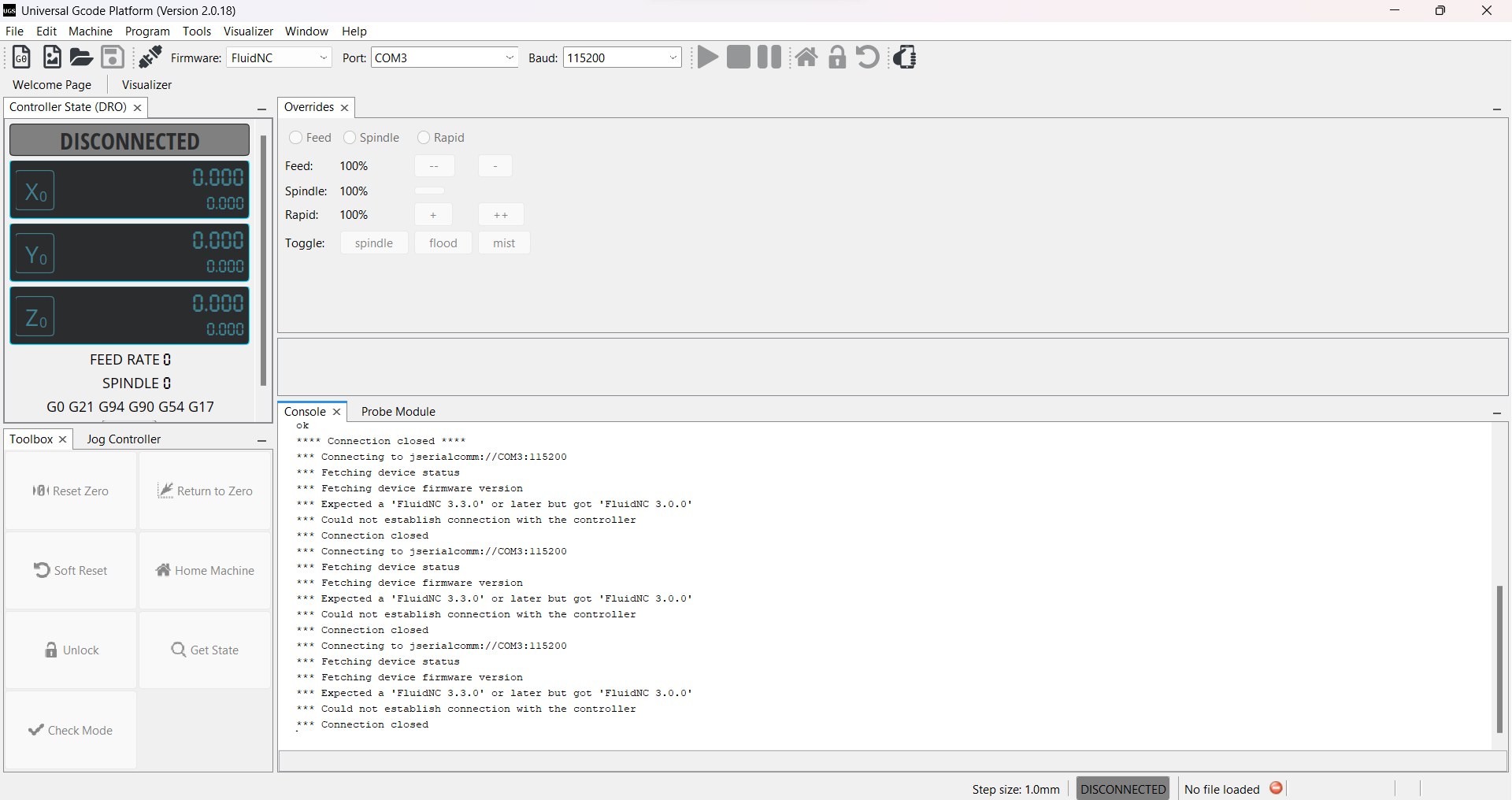 UGS NOT CONNECTING · Issue #974 · bdring/FluidNC · GitHub