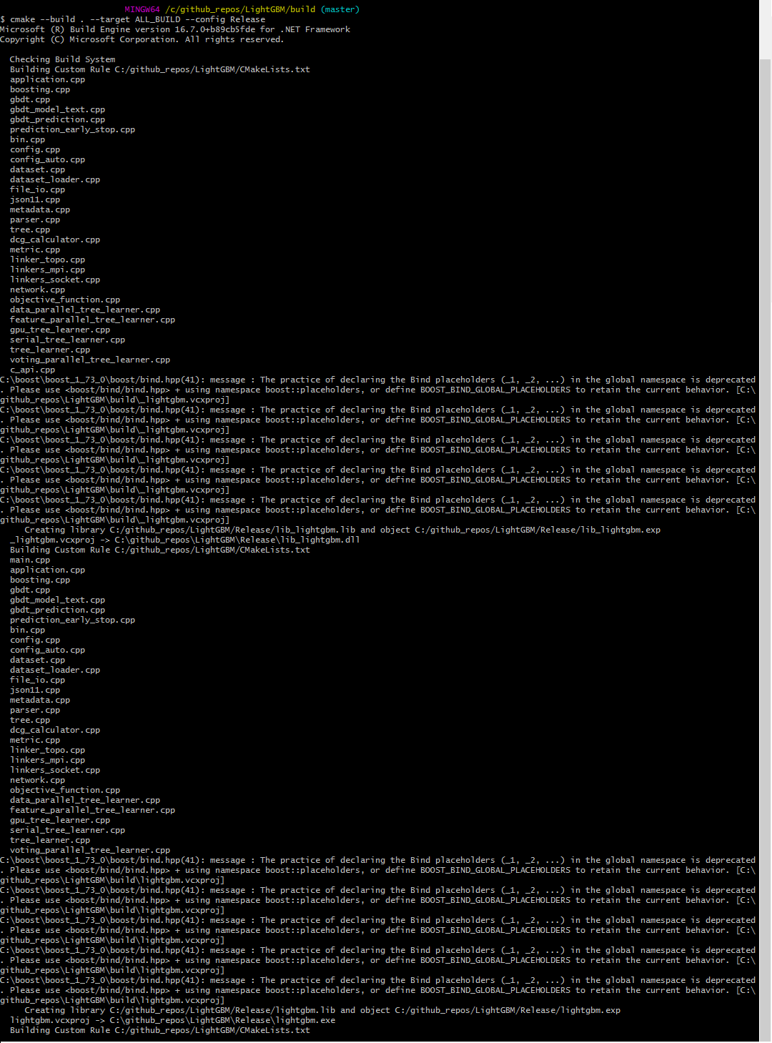 Lightgbm Gpu Python 37 Cuda 101 Windows Server Boost 173 Success Compilation But Running