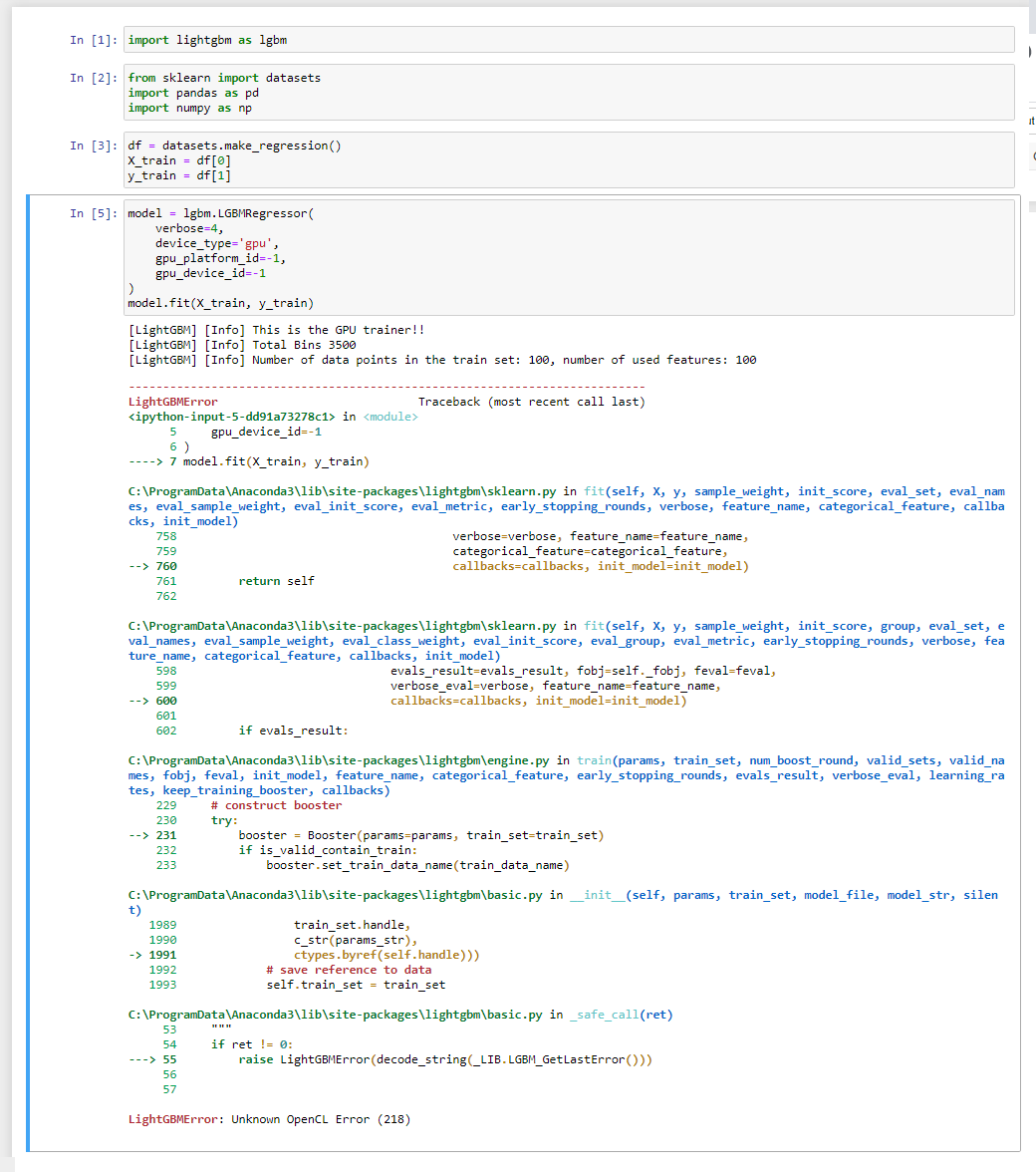 LightGBM GPU Python 3.7 CUDA 10.1 Windows Server boost 1.73 success ...