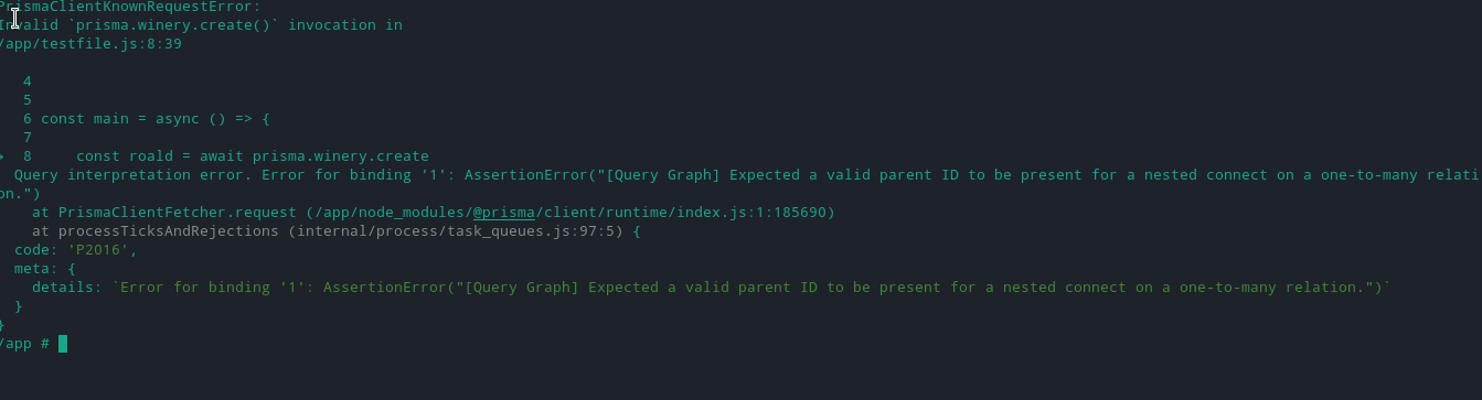 Running Into An Issue With The Connectorcreate Operation The Following Query Should Create An