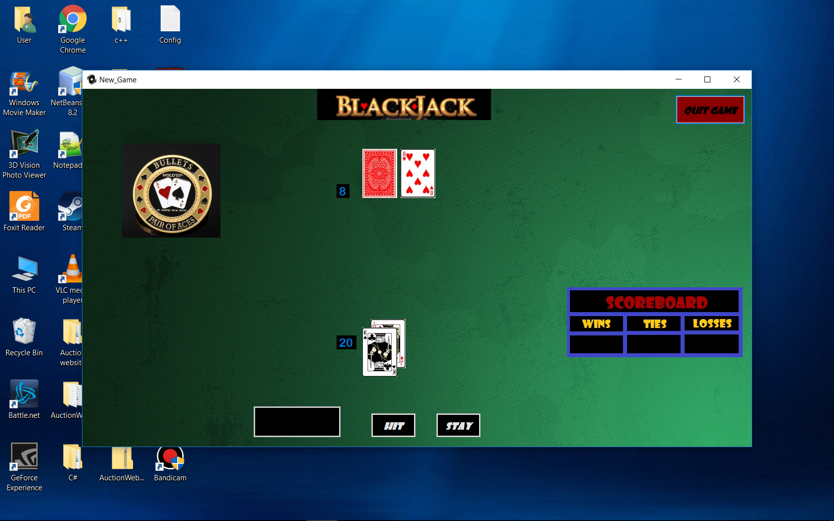 GitHub - qmudge/Black-jack-game: Desktop application developed in ...