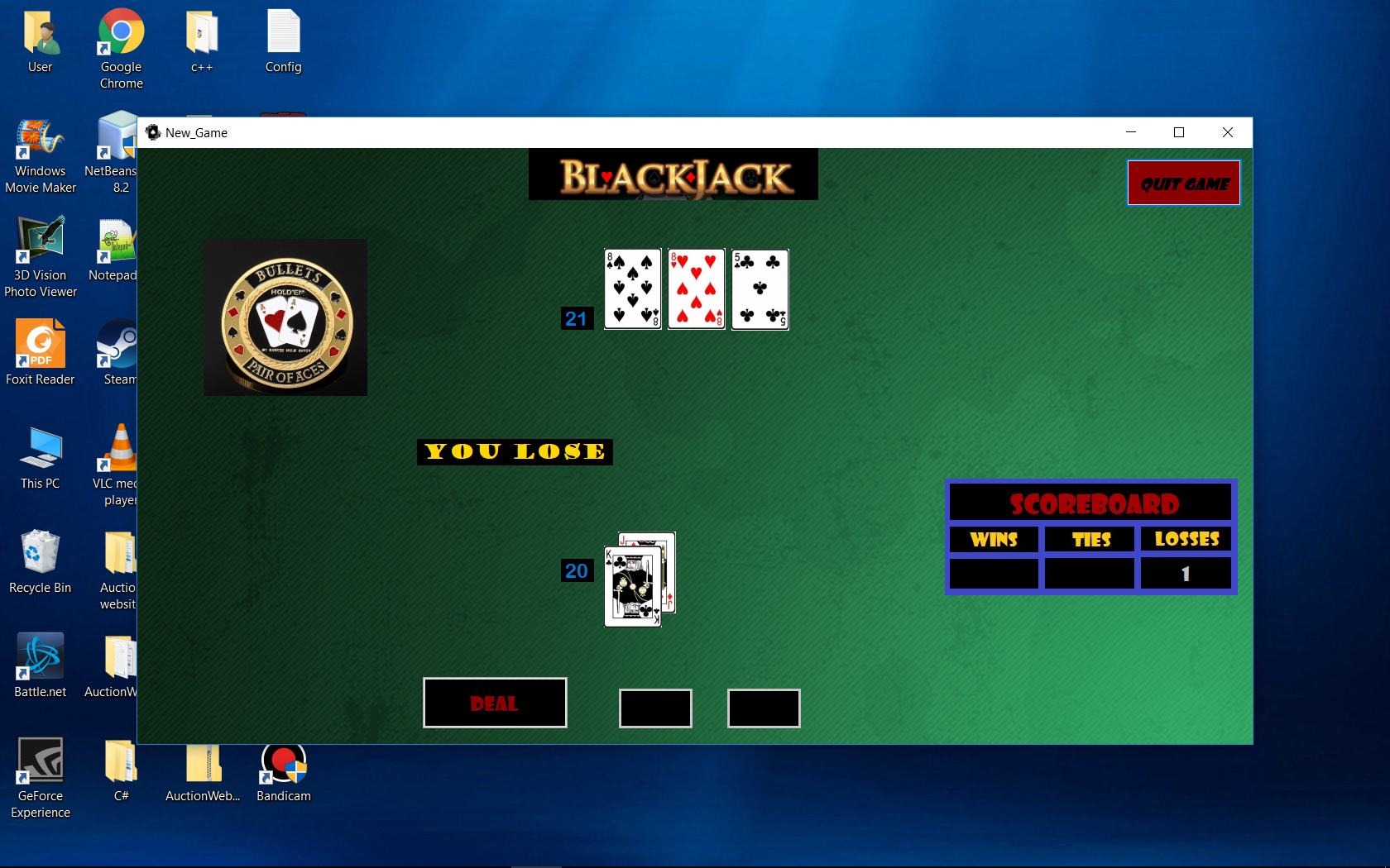 GitHub - qmudge/Black-jack-game: Desktop application developed in Visual Studio
