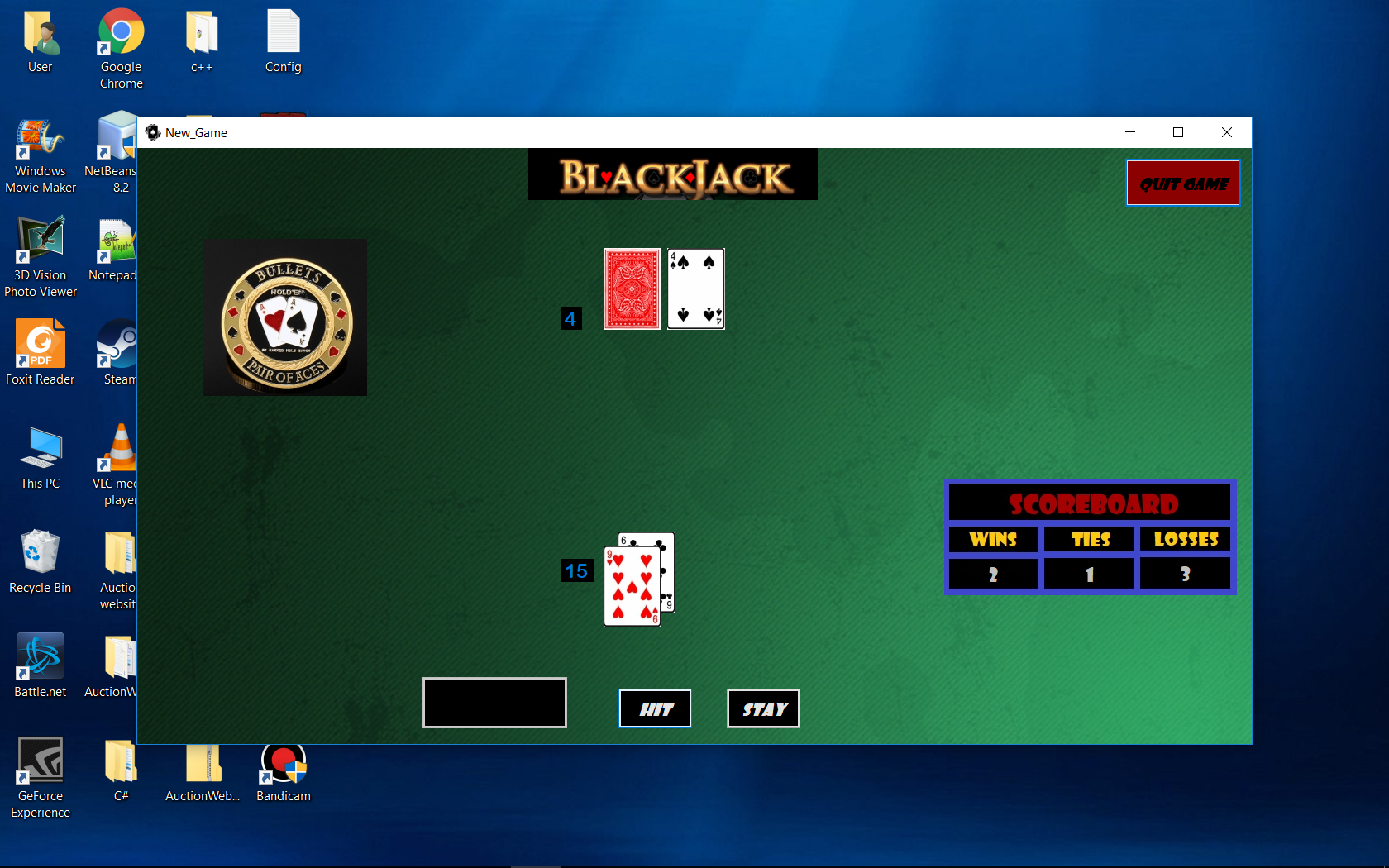 GitHub - qmudge/Black-jack-game: Desktop application developed in ...
