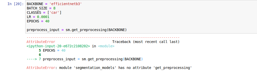 module 'segmentation_models' has no attribute 'get_preprocessing' error · Issue #199 · qubvel ...