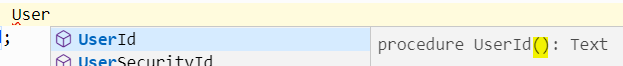 Inserting the UserId method from intellisense is missing parenthesis · Issue #6356 · microsoft ...