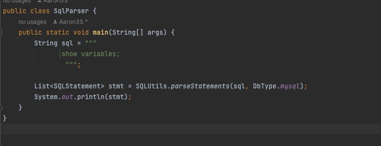 Sql解析器无法解析 Mysql的 Show Variables · Issue 5303 · Alibabadruid · Github
