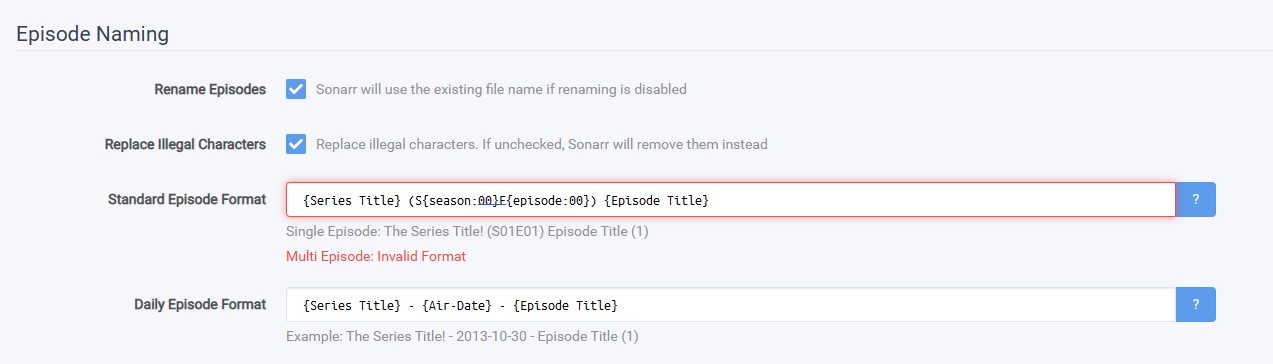 Renaming Series with the standard naming convention (S{season:00}E{episode:00}) produces error ...