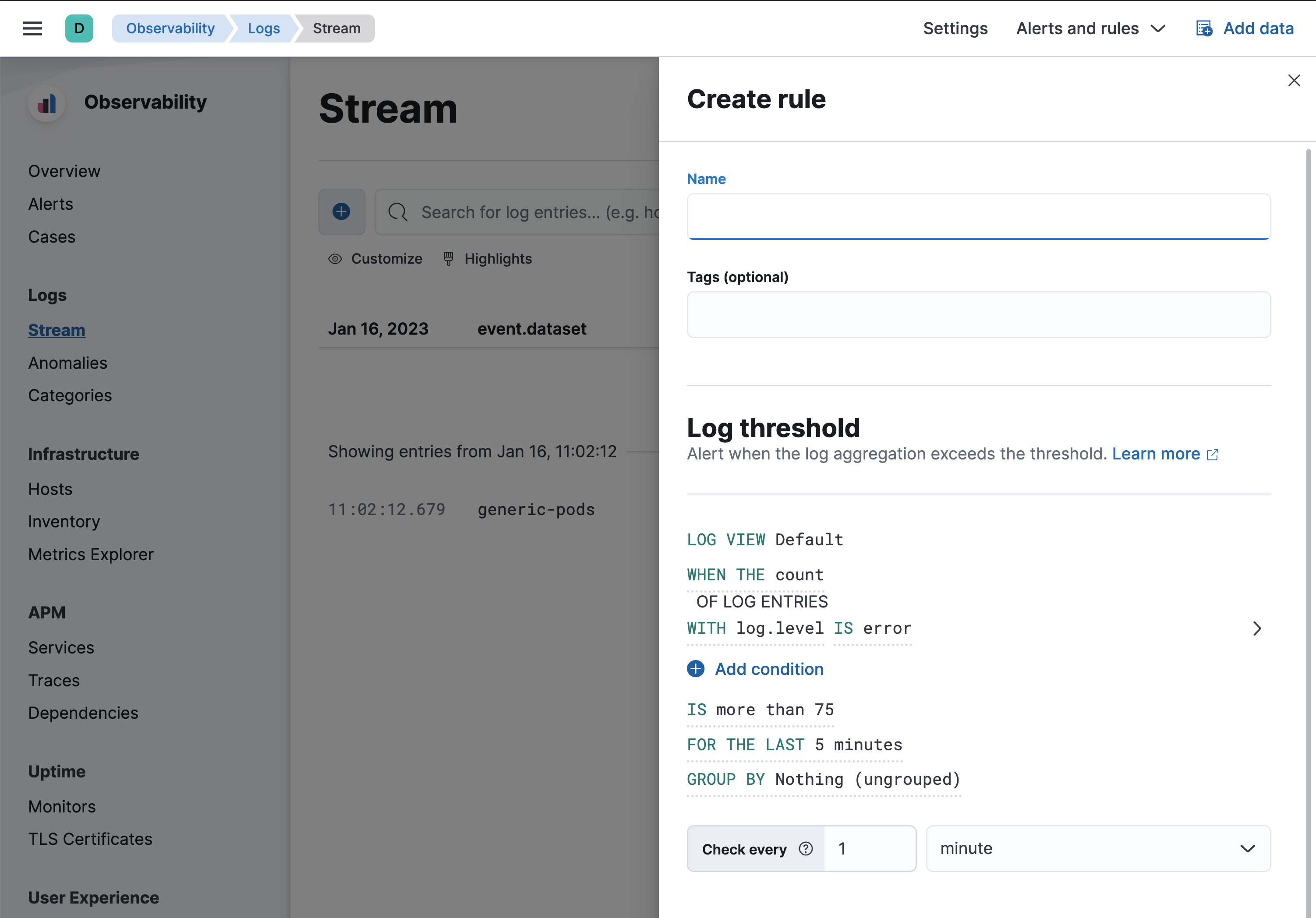 [Logs UI] Explicitly reference a LogsViewConfiguration in log threshold rule parameters · Issue ...