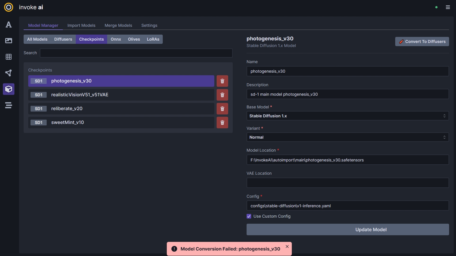 SD 1.5 models (.savetensor) cannot be imported via autoimport · Issue #4827 · invoke-ai/InvokeAI ...