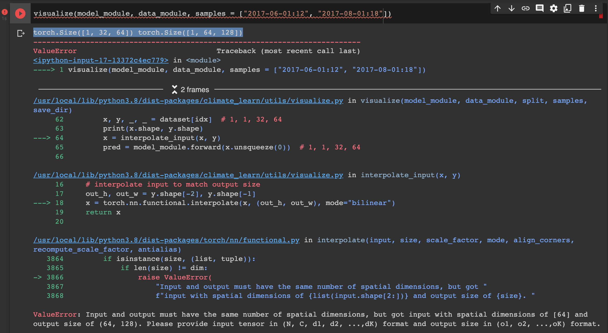 dimension miss match between ground truth & pred for downscaling task ...