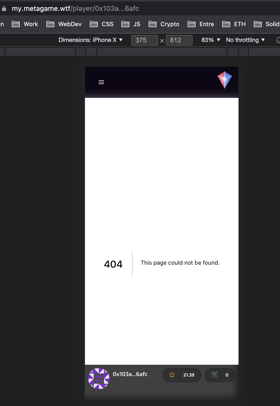 View profile button on mobile redirects to wrong url. · Issue #1020 · MetaFam/TheGame · GitHub