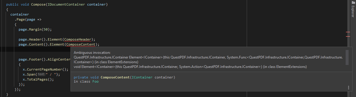 Ambiguous invocation error when following the Getting started guide · Issue #333 · QuestPDF ...