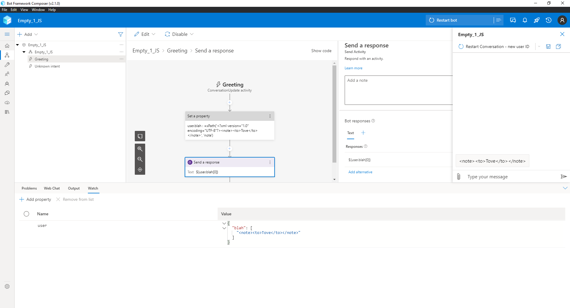 XPATH function doesn't work on Node.JS bots... · Issue #6353 · microsoft/botframework-sdk · GitHub