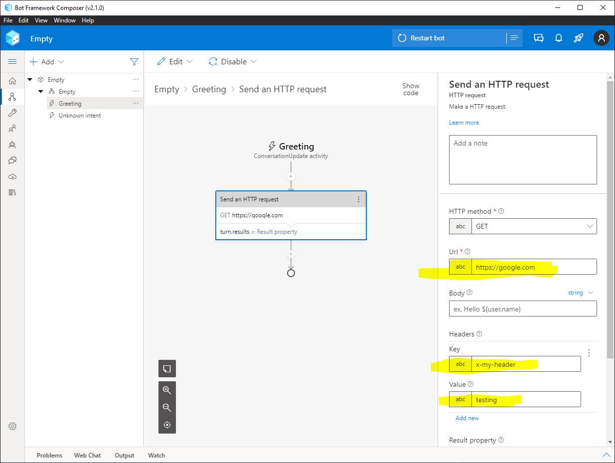 HttpRequest trace not showing custom headers · Issue #6368 · microsoft/botframework-sdk · GitHub