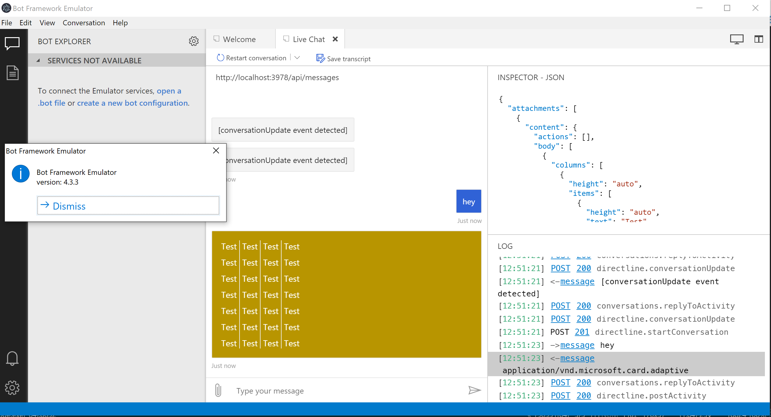 Adaptive Card ColumnSet does not render on Bot Emulator v4 · Issue #1197 · microsoft ...
