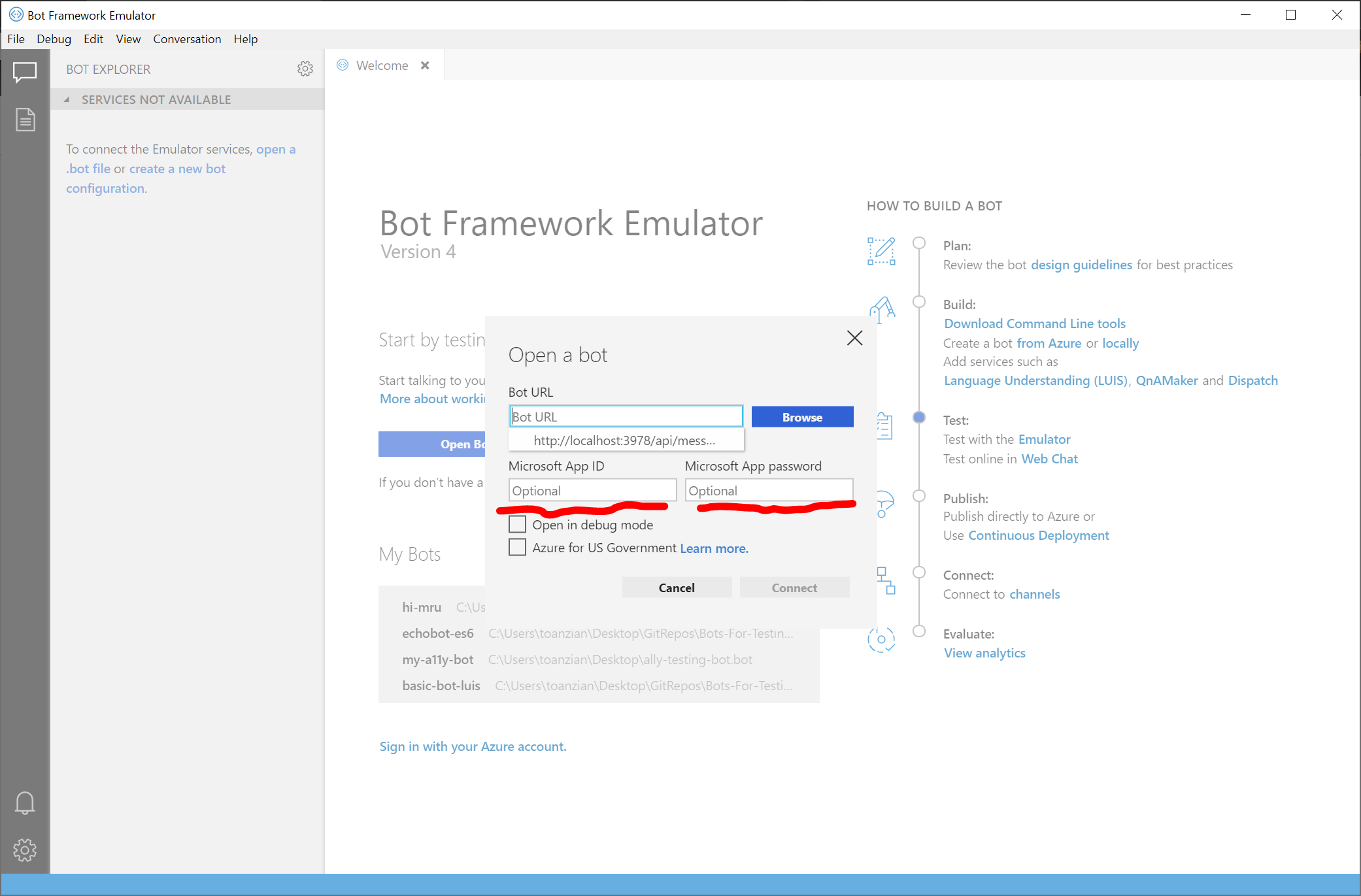 Issue With Emulator · Issue 190 · Microsoftbotframework Emulator · Github