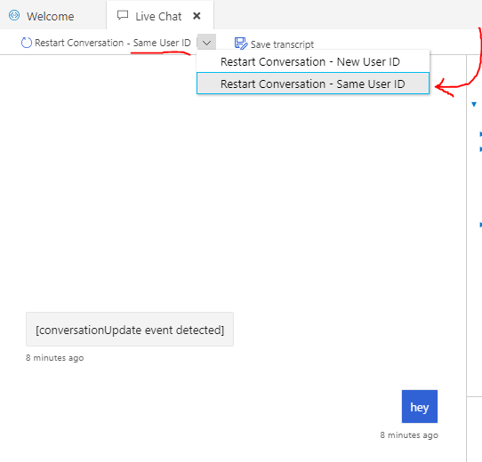 When using a manually specified user id, bot emulator switches to user id r_[somenumber] after ...