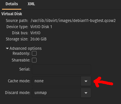 Some cache models for KVM virtual machines stopped working after upgrade to kernel 6.0.2 · Issue ...