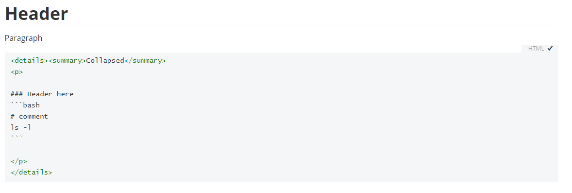 Loading A Github Markdown Style File With Collapsed Html Block Breaks 5994