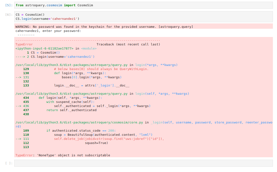 Issues when logging in to CosmoSim · Issue #1611 · astropy/astroquery · GitHub