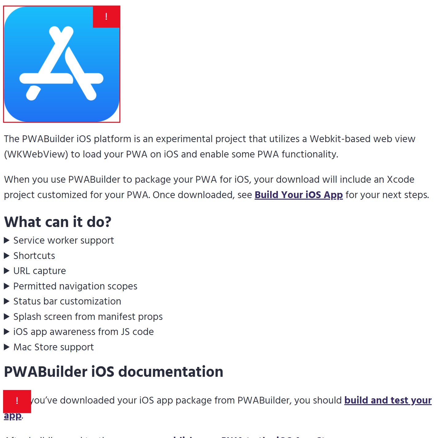 Documentation - IOS store missing image alt tag · Issue #2616 · pwa-builder/PWABuilder · GitHub