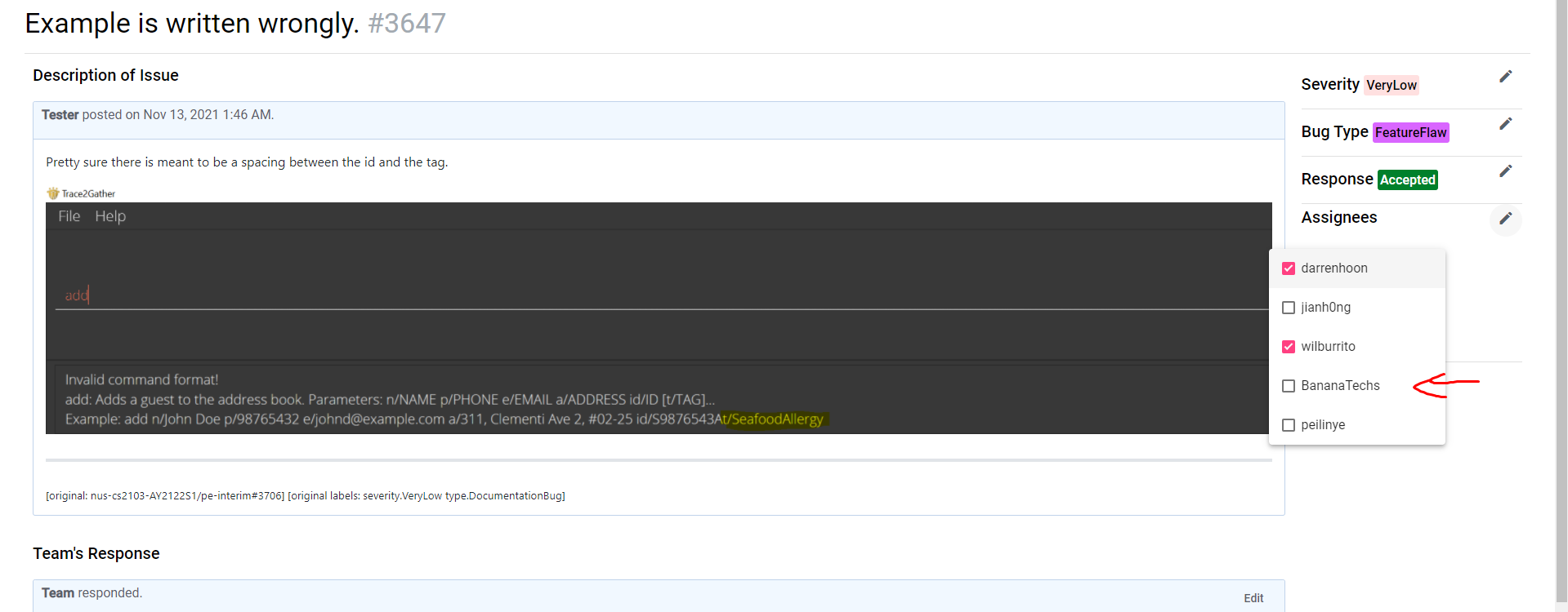Assignees Are Not Registered · Issue 841 · Catcher Orgcatcher · Github