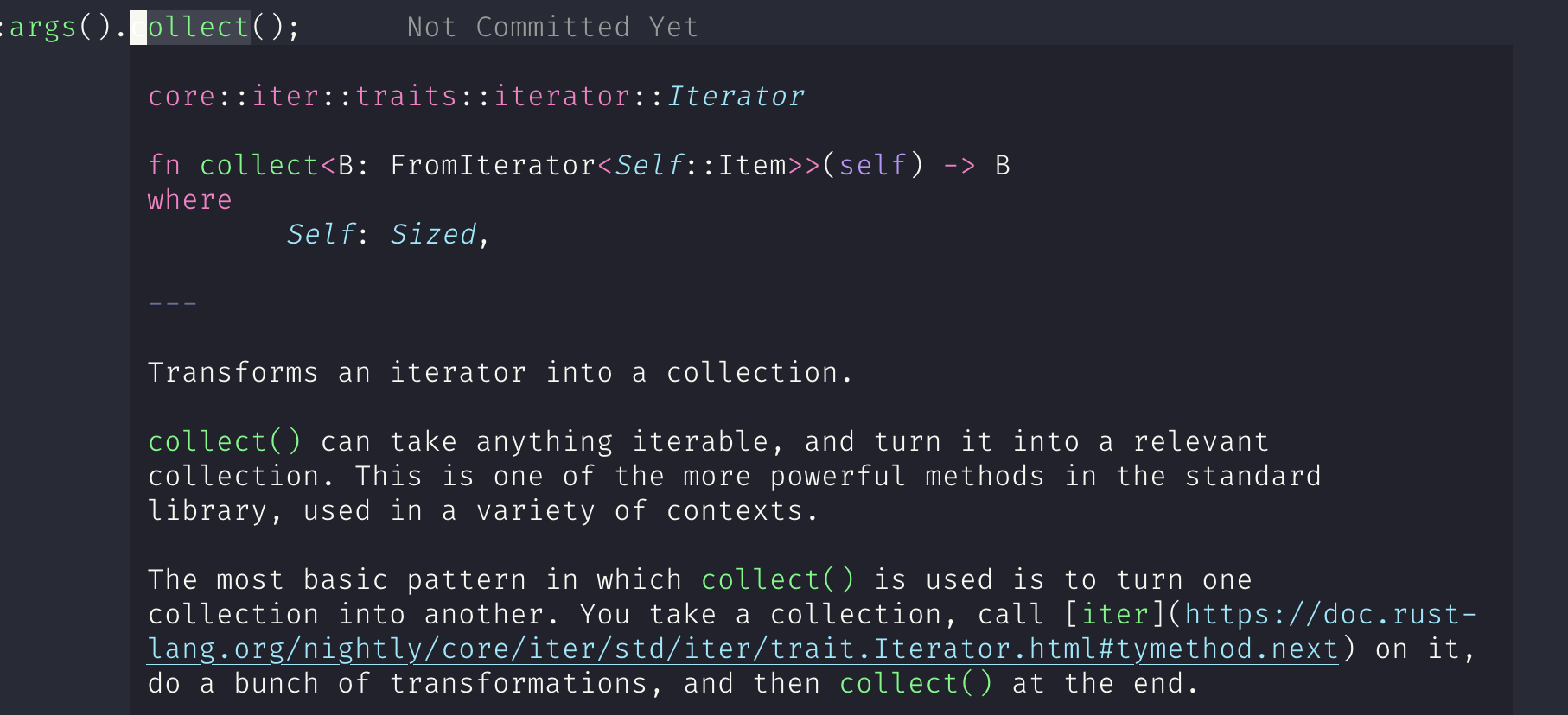The document content displayed in CoC's floating window is highlighted with the wrong syntax ...