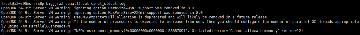 error='Cannot allocate memory' (errno=12) · Issue #2962 · alibaba/canal · GitHub