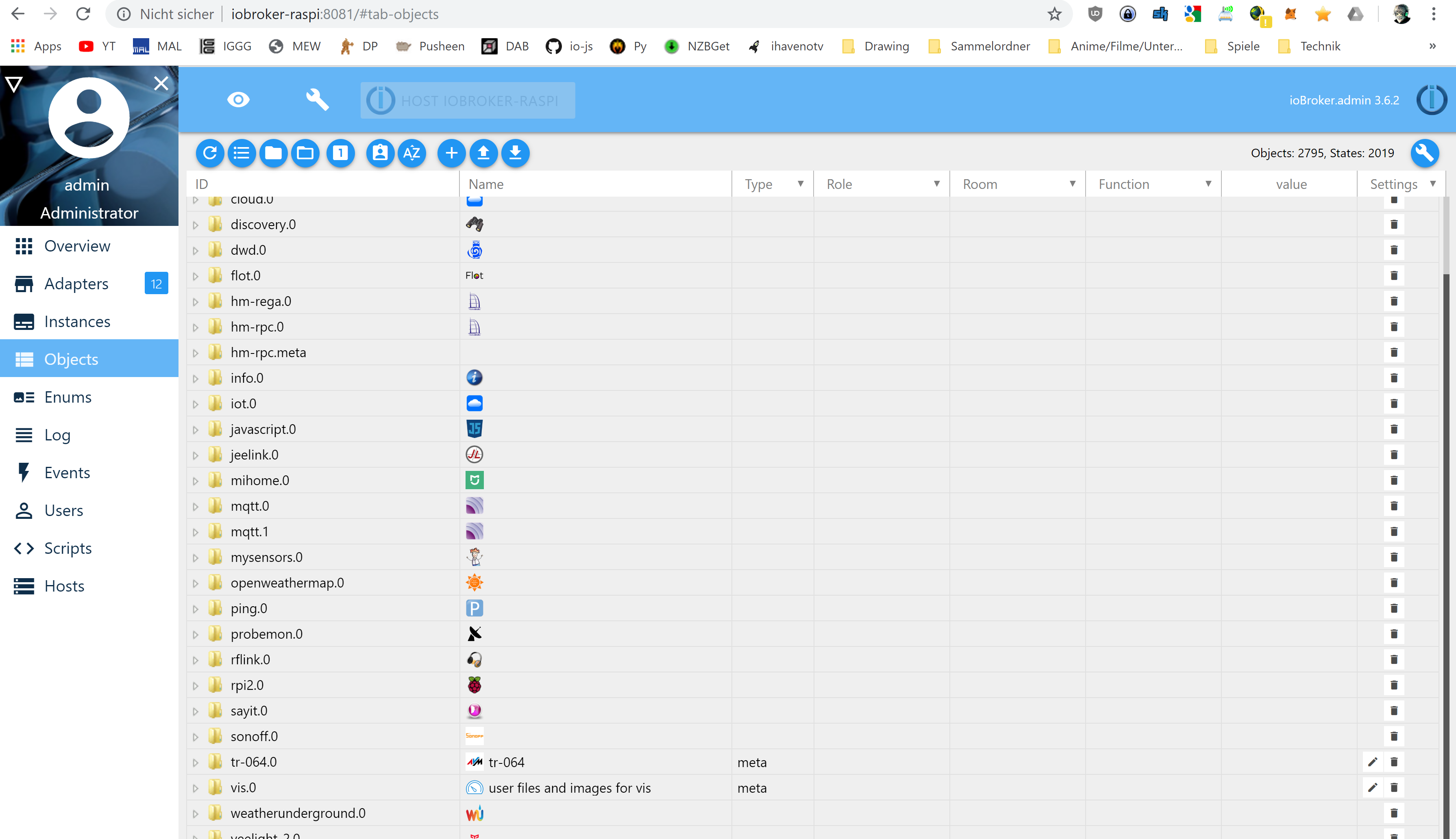 Last two rowes are missing in Objecte · Issue #380 · ioBroker/ioBroker.admin · GitHub