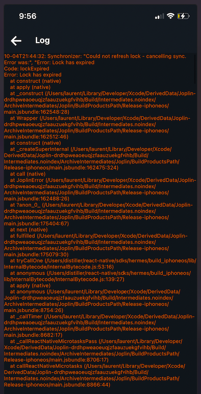iOS sync is not working · Issue #9014 · laurent22/joplin · GitHub