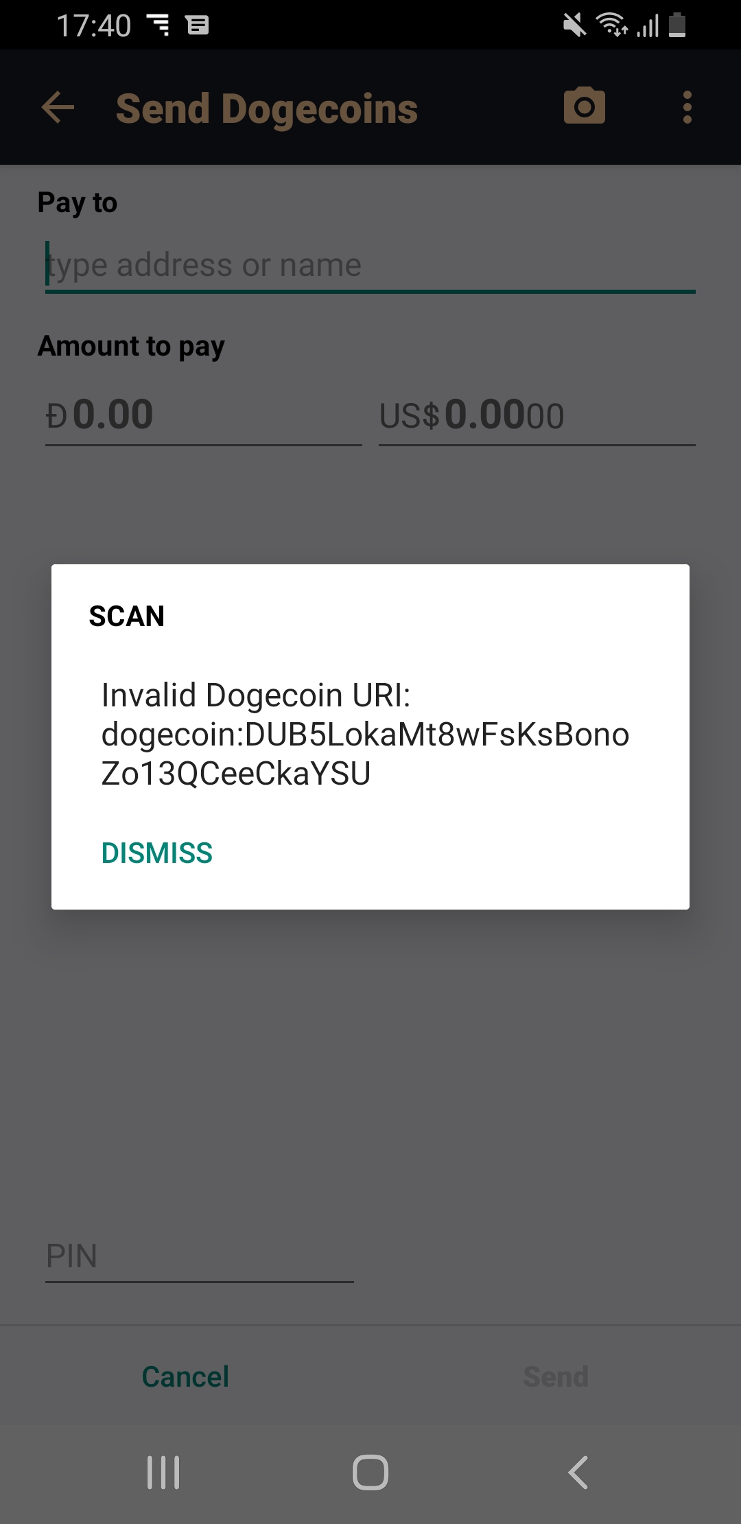 [bug] QR code on Android says invalid Dogecoin URI · Issue #2112 ...